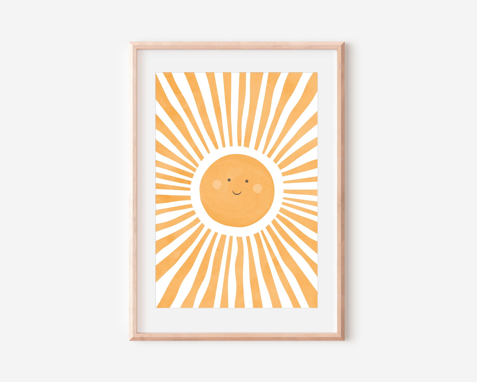 Watercolor Sun Poster, Sun Playroom Decor, Watercolour Nursery Prints ...