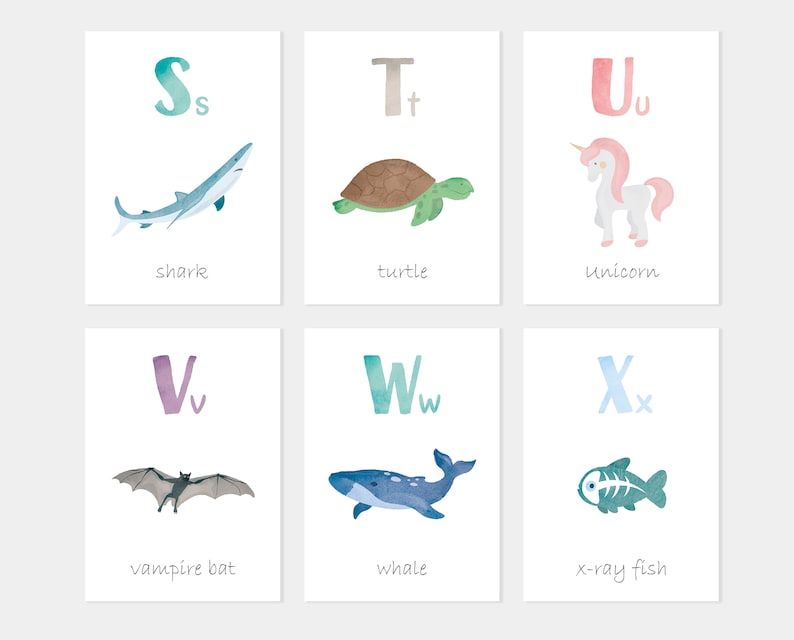 Printable Animal Alphabet Flash Cards Classroom Decor - Etsy UK