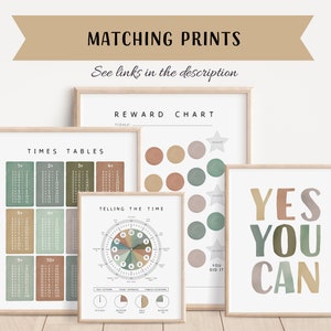 Earth Tones Set of 6 Nursery Posters, Neutral Kids Room Decor, Toddler ...