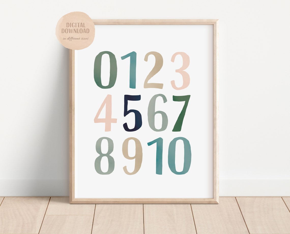 Educational Posters ABC Poster Neutral Numbers Print - Etsy