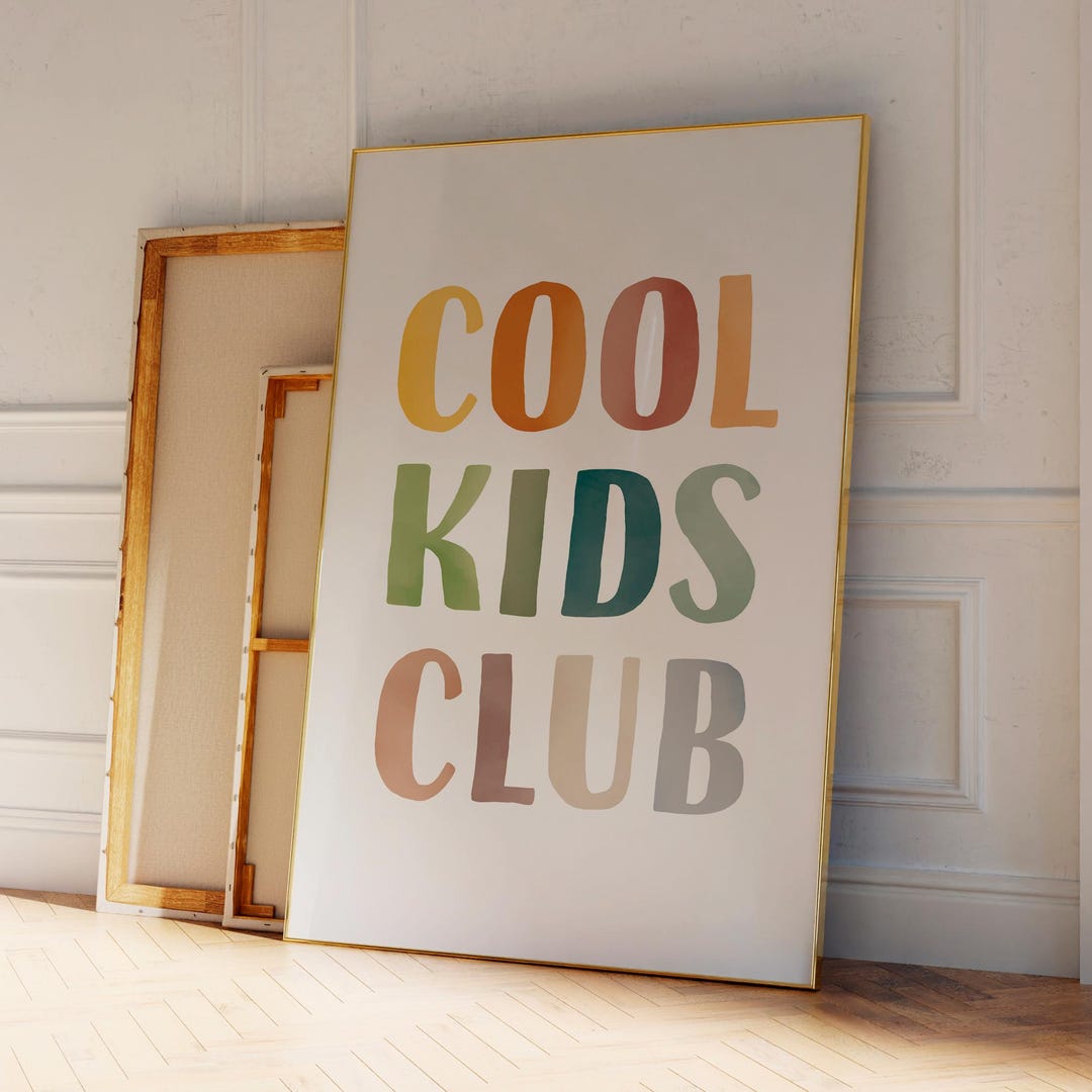 Cool Kids Club, Rainbow Playroom Sign, Rainbow Nursery Wall Decor ...