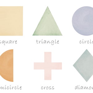 Pastel Shapes Poster, Educational Poster, Nursery Wall Art, Montessori ...