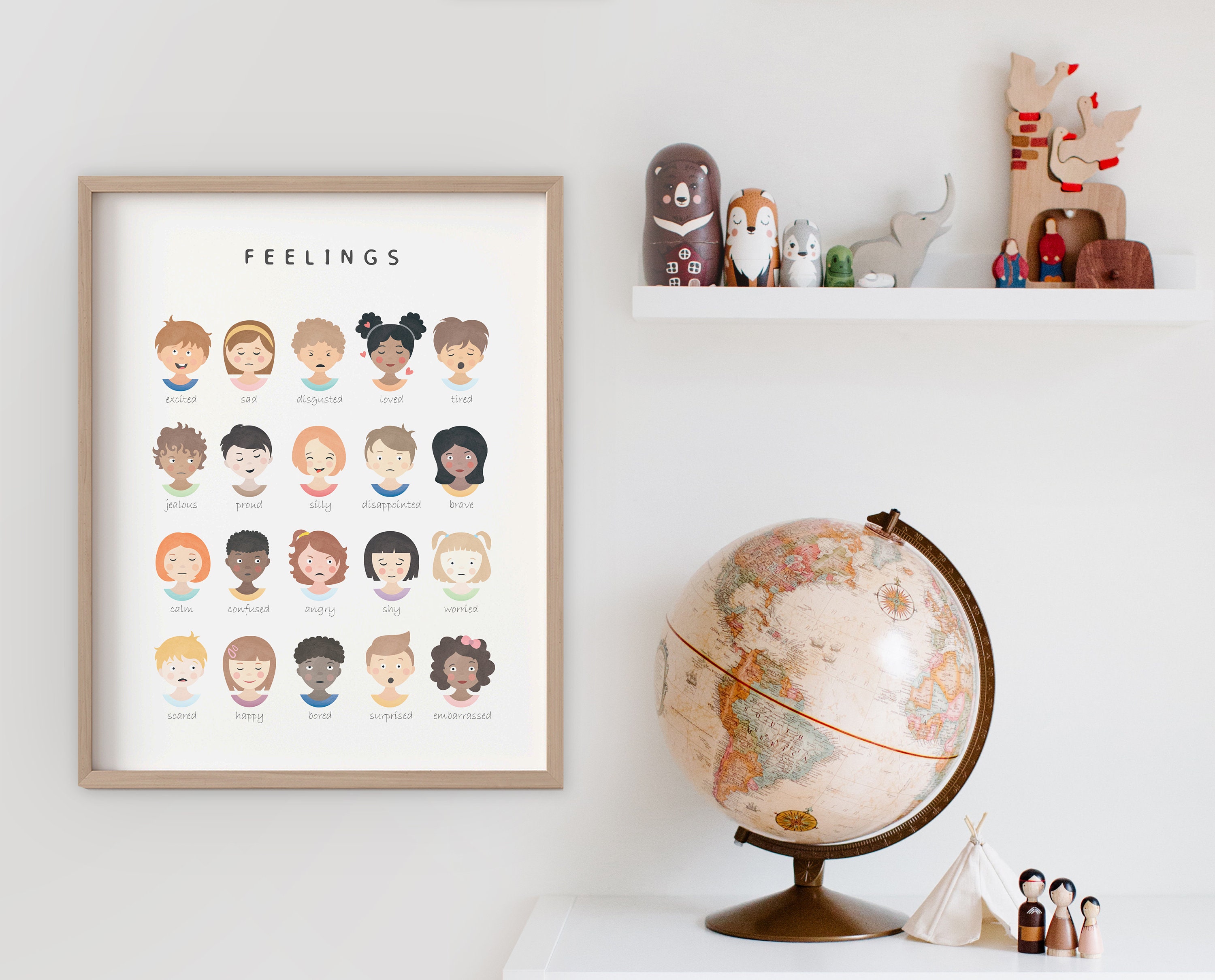 Feelings Poster Montessori Homeschool Decor Feelings Chart - Etsy UK