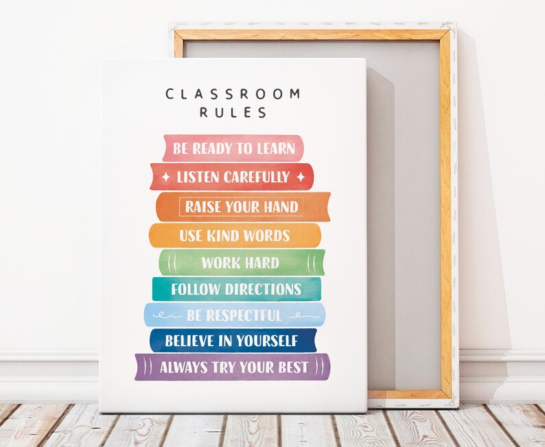 Rainbow Classroom Rules Poster: Positive Decor (digital Download - Etsy