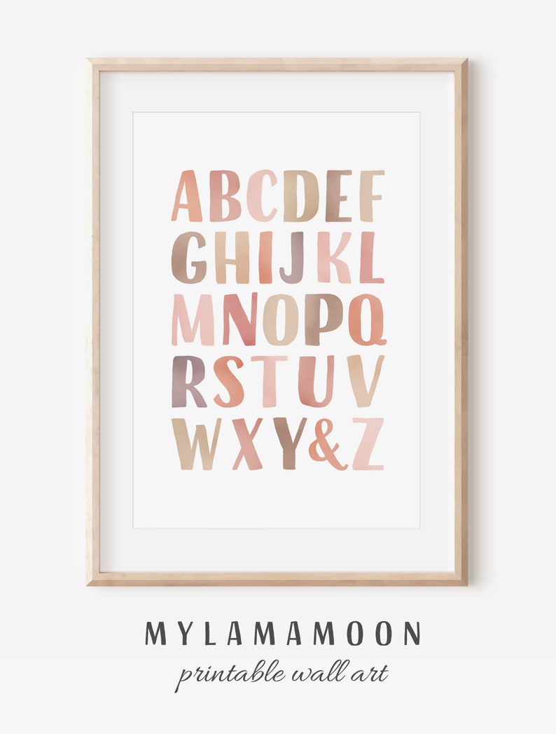 Neutral Alphabet Poster, Watercolour Alphabet, ABC Print, Nursery ...