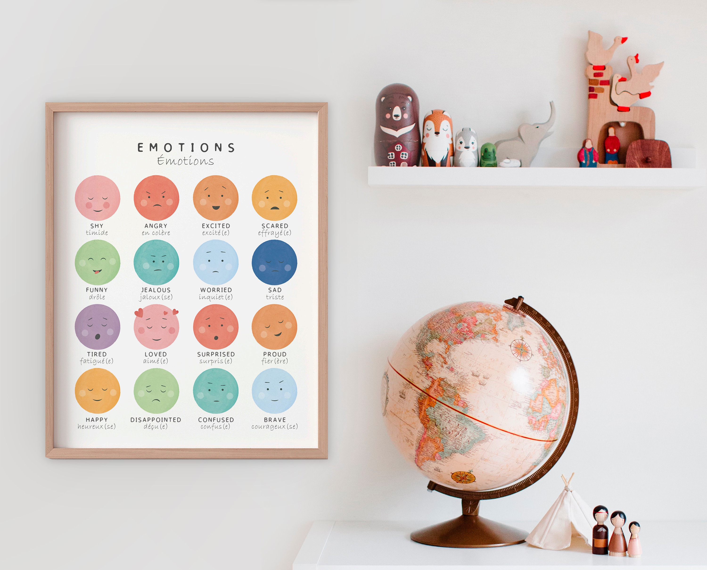 Bilingual French Educational Poster Playroom Educational - Etsy