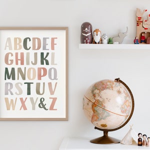 Neutral Alphabet Poster, Watercolour Alphabet, ABC Print, Nursery ...