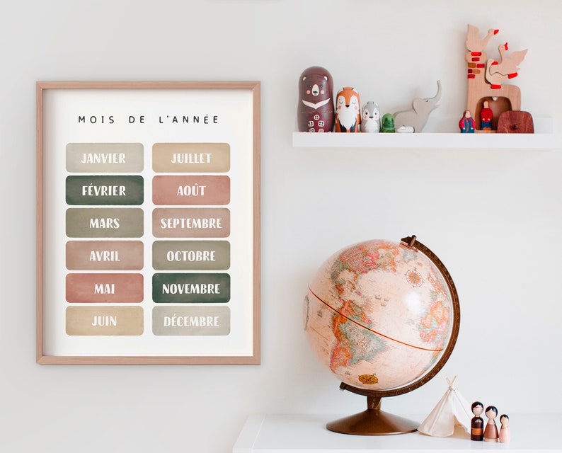 French Educational Poster, French Classroom Printables, Months of the ...