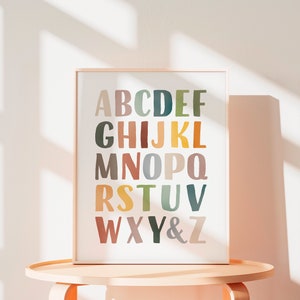 Rainbow Alphabet Poster, Nursery Wall Decor, Educational Poster ...