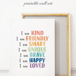 Kids Positive Affirmation Wall Art Daily Affirmations Poster - Etsy UK