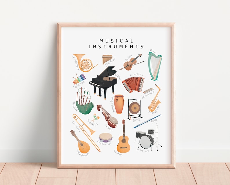 Musical Instruments Poster Educational Poster Homeschool - Etsy