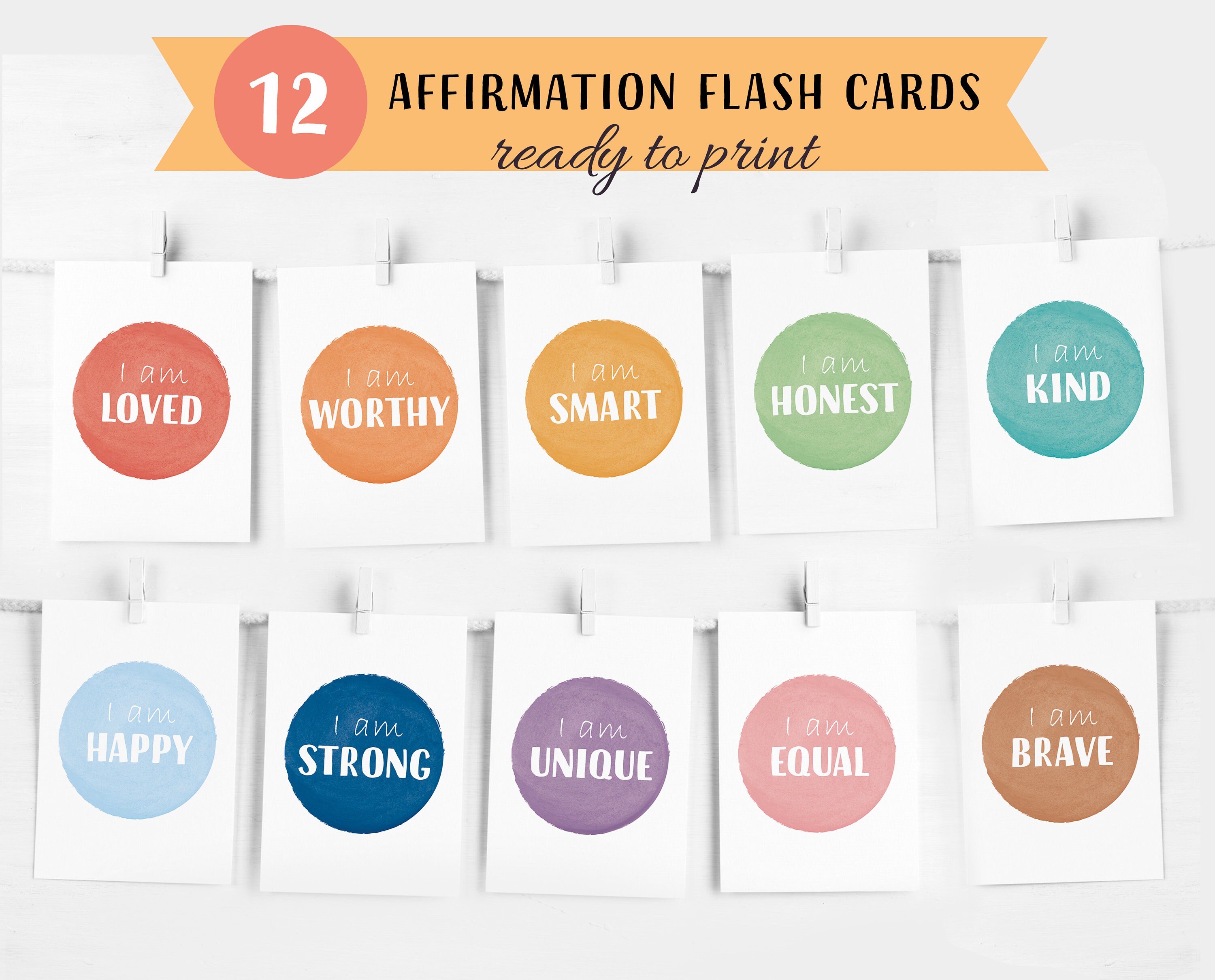 12 Affirmation Flash Cards Montessori Flash Cards - Etsy Canada