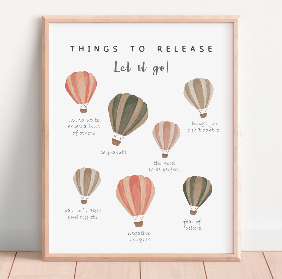 Things to Let Go Of, Coping Skills Poster, Therapist Office Decor ...