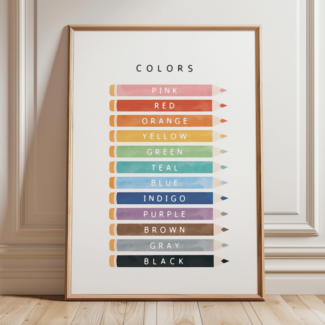 Watercolor Colors Educational Poster: Rainbow Classroom Decor (digital ...