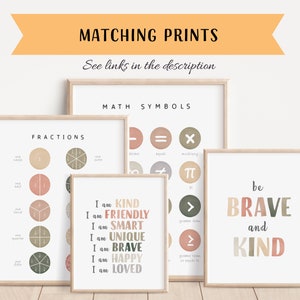 Boho Classroom Decor Bundle, Set of 9 Educational Posters, Boho ...