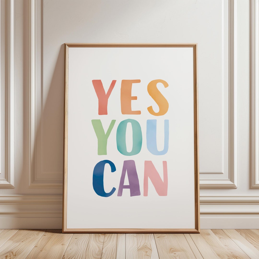 Daily Positive Affirmation, Rainbow Classroom Decor, Yes You Can Poster ...