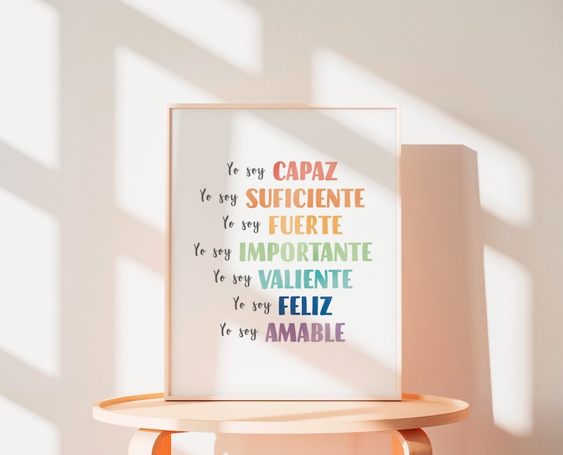 Kids Positive Affirmation Wall Art, Daily Affirmations Poster, Positive ...