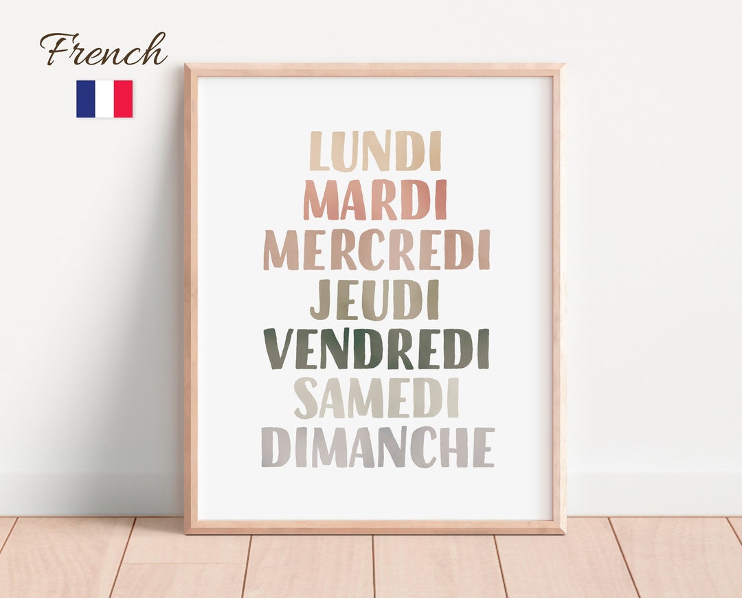 French Educational Poster, French Classroom Printables, Days of the ...