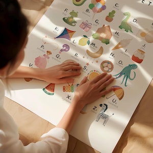 Watercolor Alphabet and Numbers, Homeschool Posters, Cute ABC Poster ...