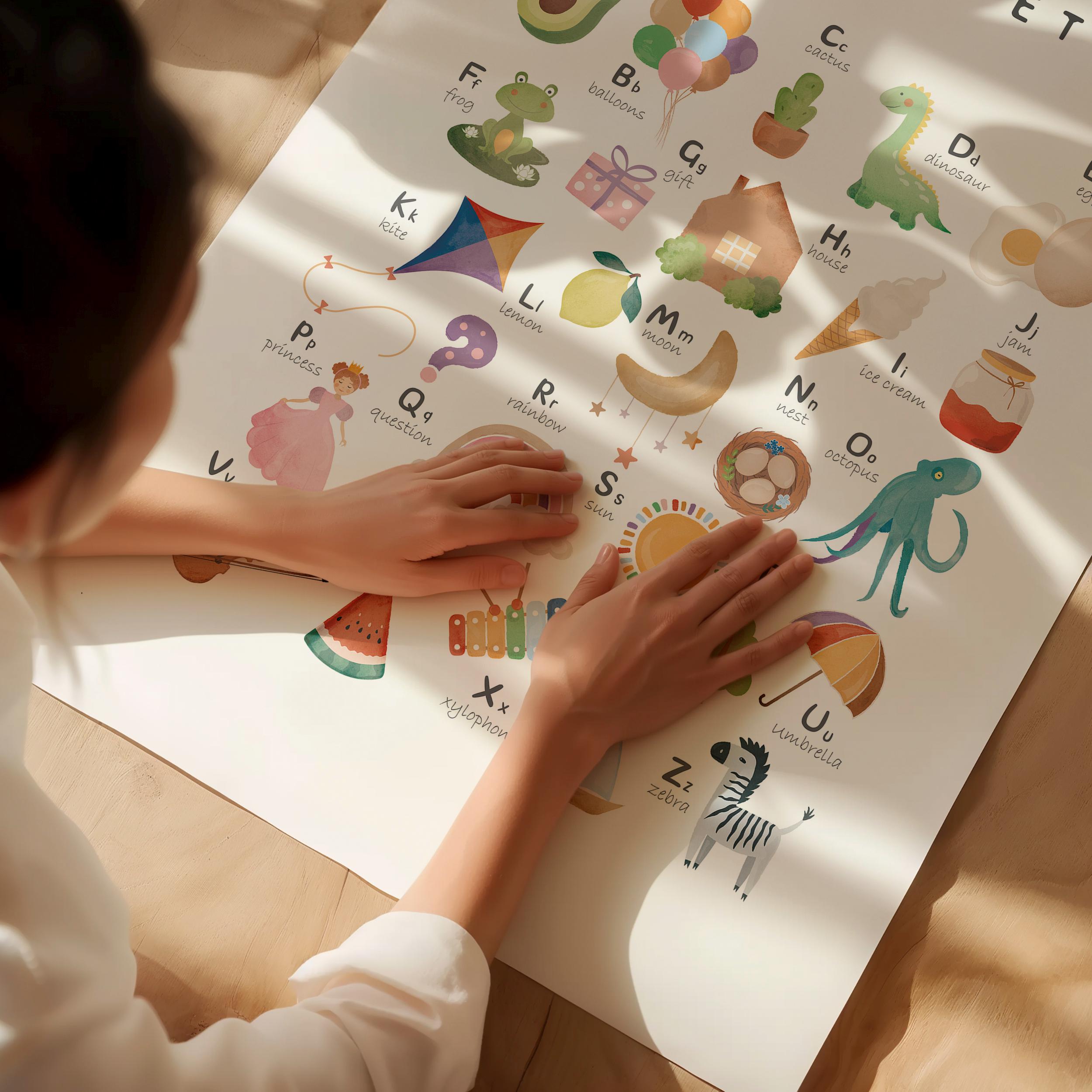 Watercolor Alphabet and Numbers, Homeschool Posters, Cute ABC Poster ...