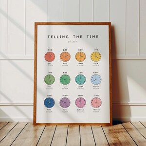 Telling Time Poster: Rainbow Classroom Decor (digital Download) - Etsy