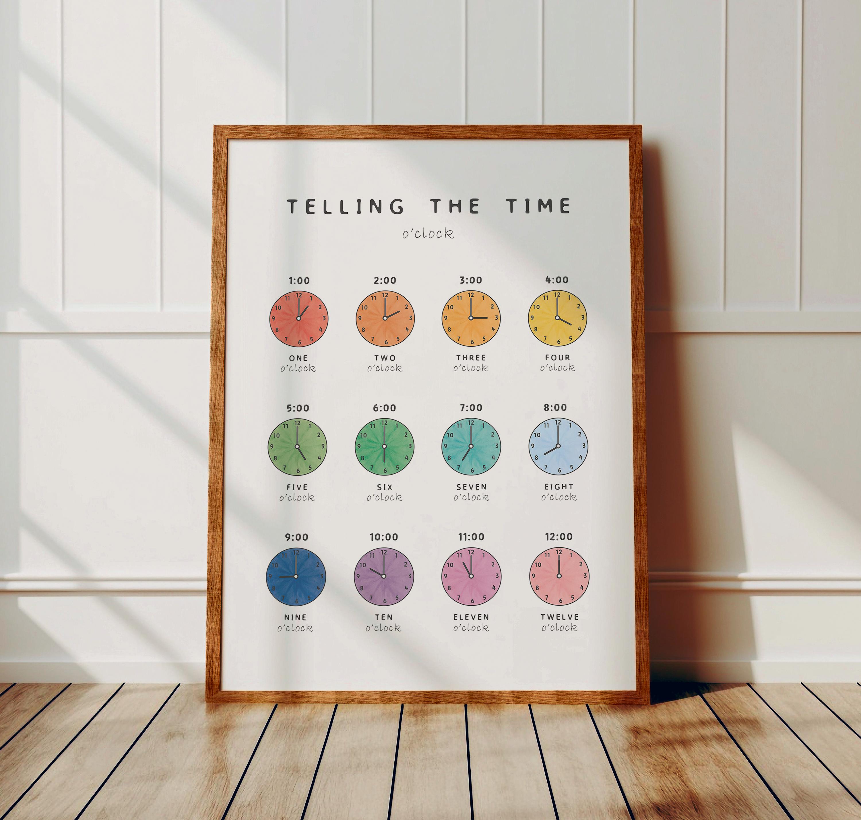 Telling Time Poster: Rainbow Classroom Decor (digital Download) - Etsy