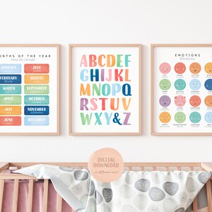 8 Bilingual French Educational Posters, Rainbow French Posters, Set of ...