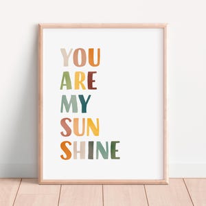 Set of 2 Rainbow Playroom Prints, Cute Sun Nursery Poster, You Are My ...