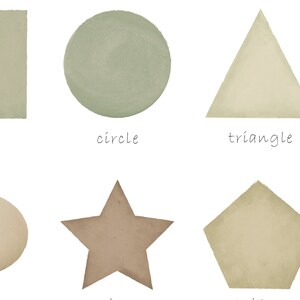 Green Shapes Print, Watercolour Shapes Print, Nursery Wall Art ...