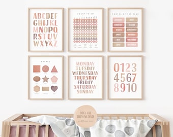 Set of 30 Educational Posters, Montessori Classroom Decor Bundle ...
