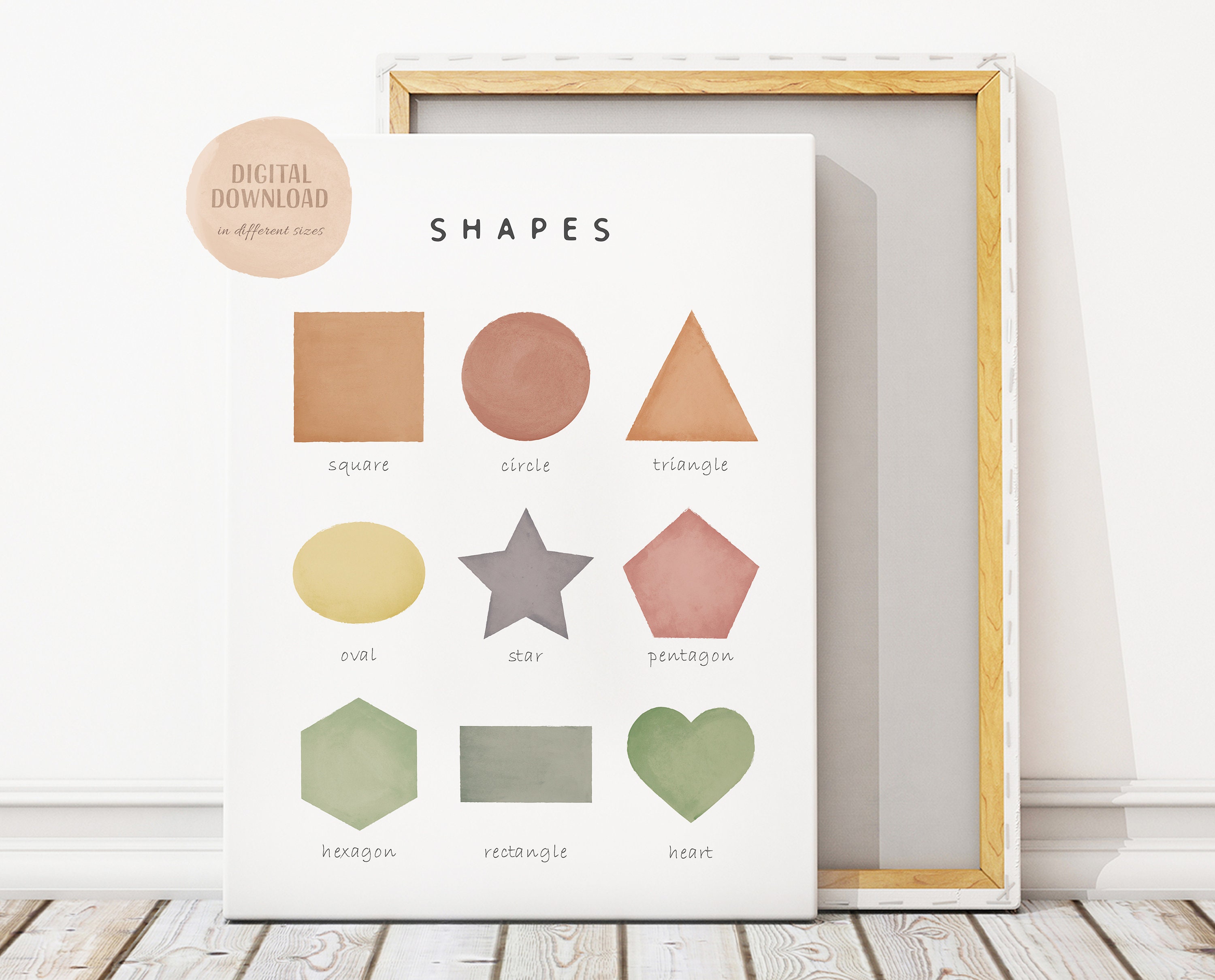 Shapes Educational Poster Nursery Wall Art Montessori - Etsy