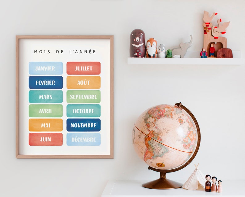 French Educational Poster, French Classroom Printables, Months of the ...