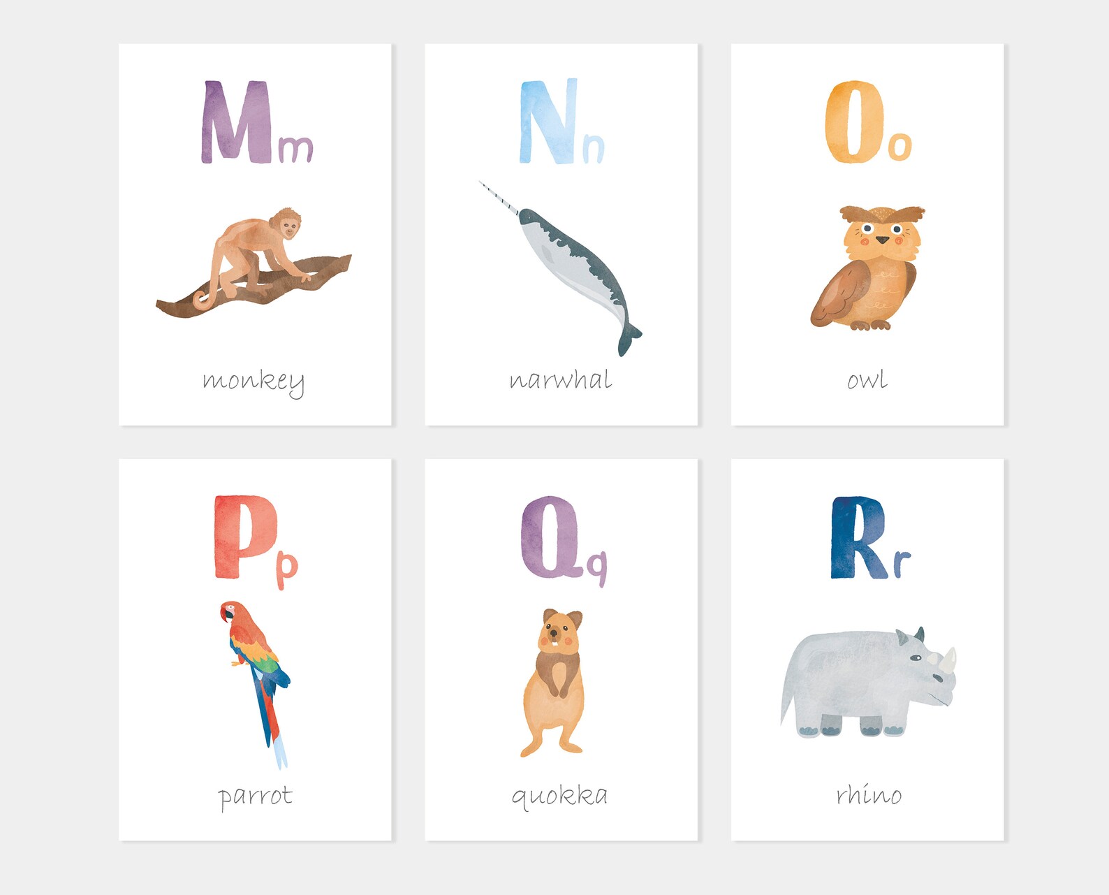 Printable Animal Alphabet Flash Cards Classroom Decor - Etsy UK