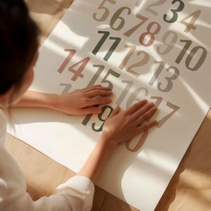 Neutral Numbers Poster, Educational Poster, Homeschool Decor, Numbers 1 ...