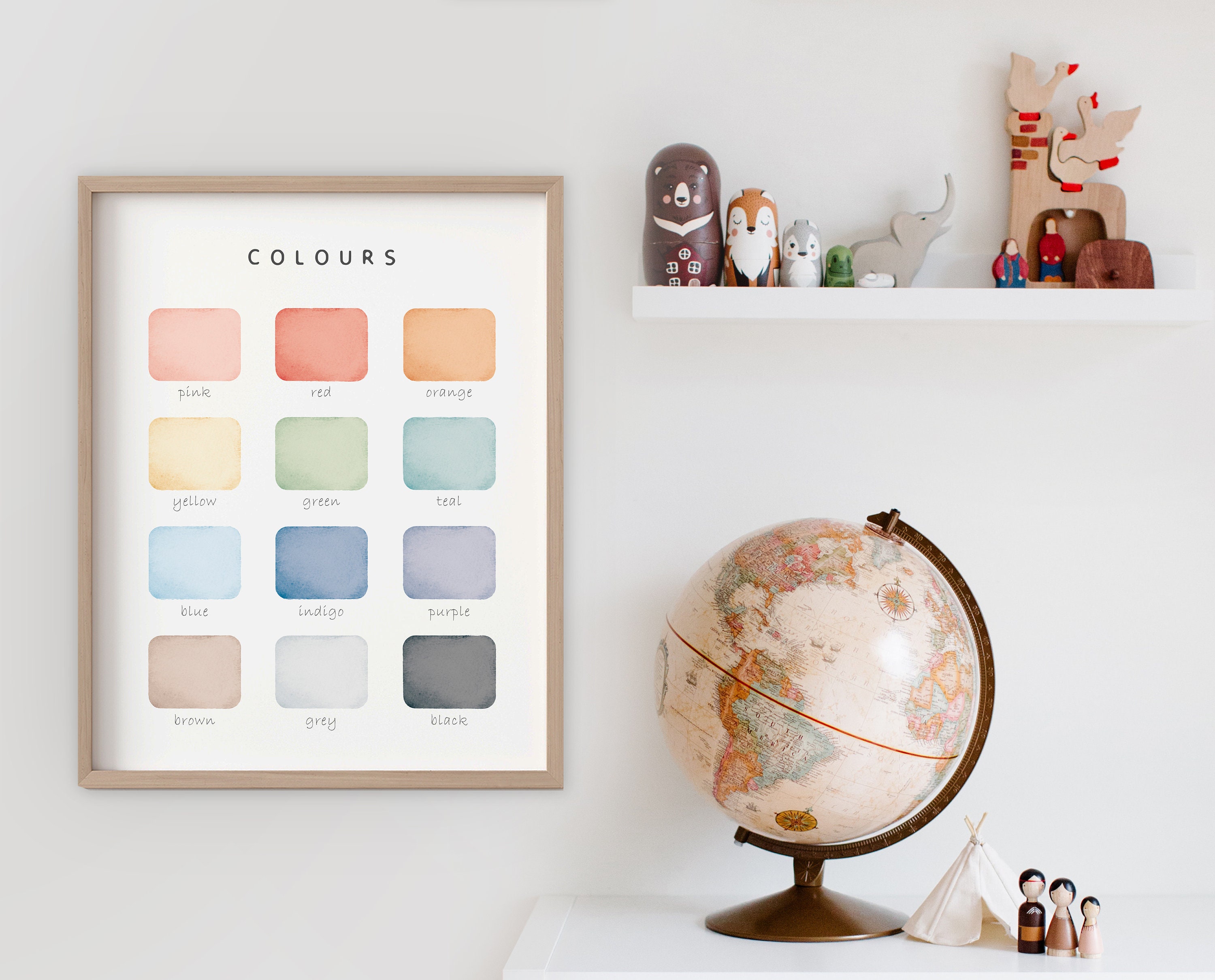 Colors Poster Classroom Decor Educational Poster Colours - Etsy