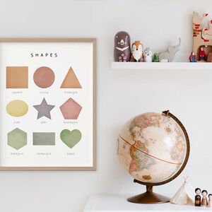 Shapes Educational Poster, Nursery Wall Art, Montessori Nursery Print ...