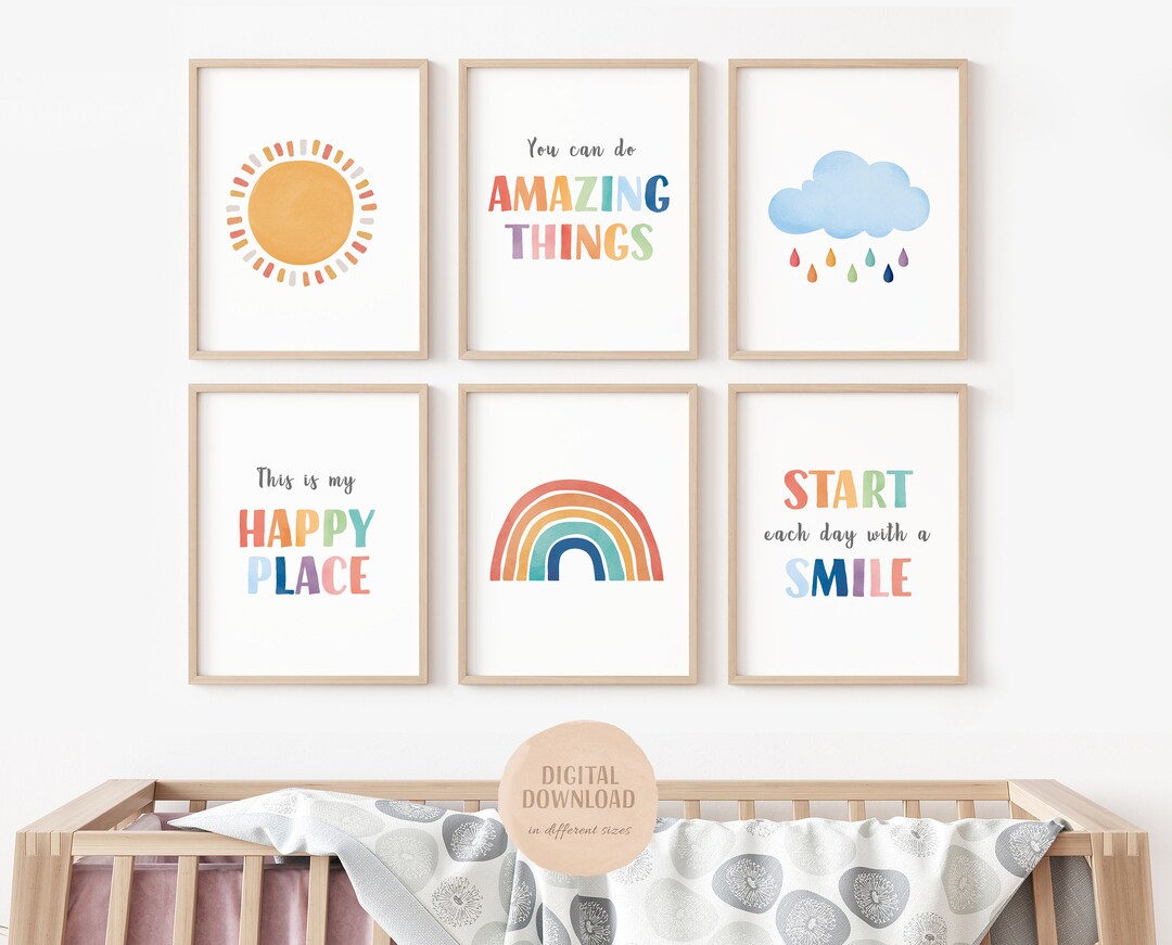 Set of 6 Positive Posters, Inspirational Positive Motivational Prints ...