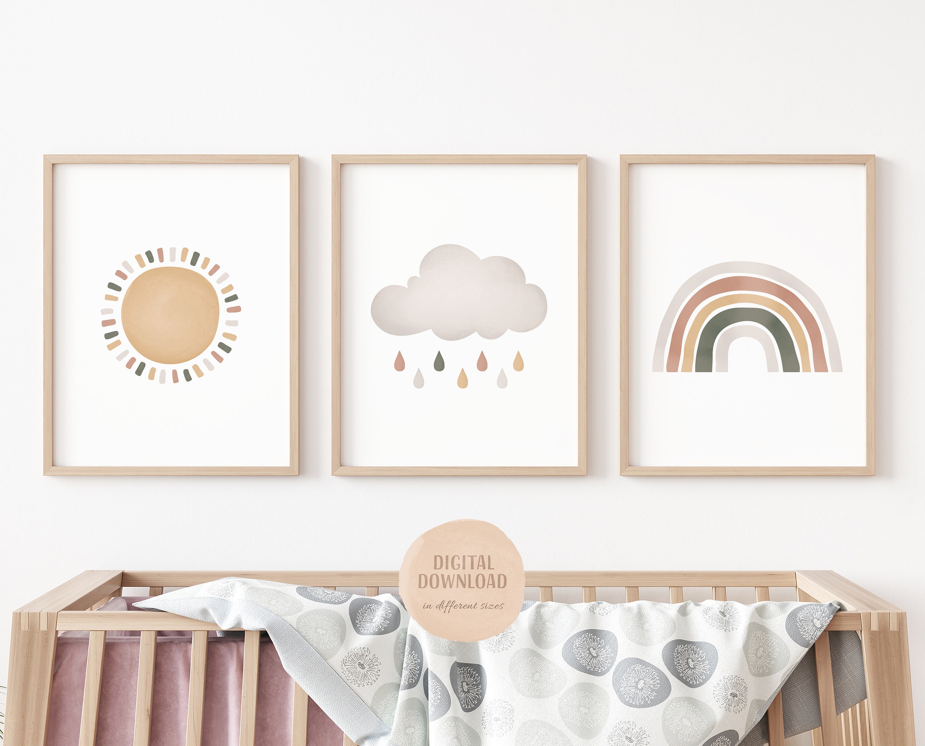 Set of 6 Nursery Posters, Neutral Kids Room Decor, Toddler Playroom ...