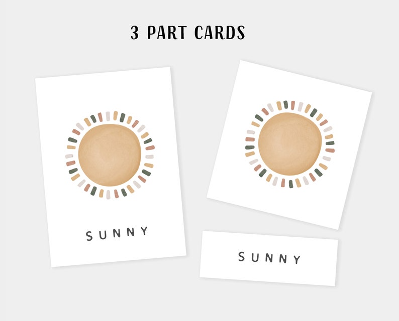 16 Weather Cards Montessori Flashcards Pre-school Cards - Etsy