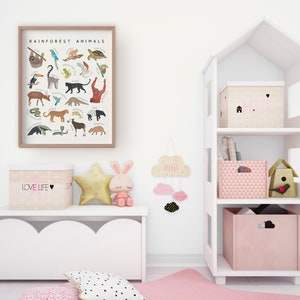 Rainforest Animals Poster, Educational Poster, Nursery Wall Decor ...