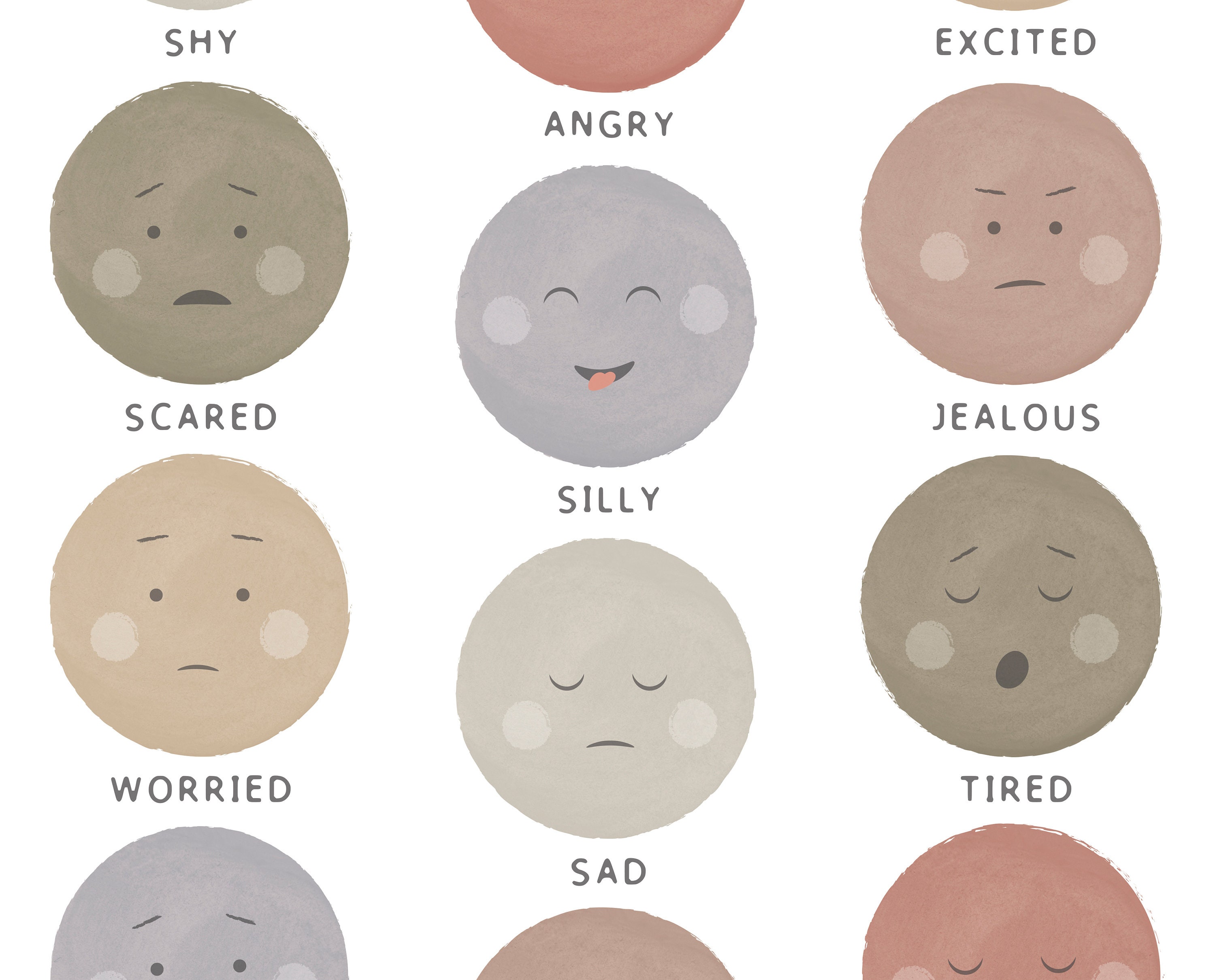 Neutral Feelings Poster Feelings Chart Homeschool Decor - Etsy