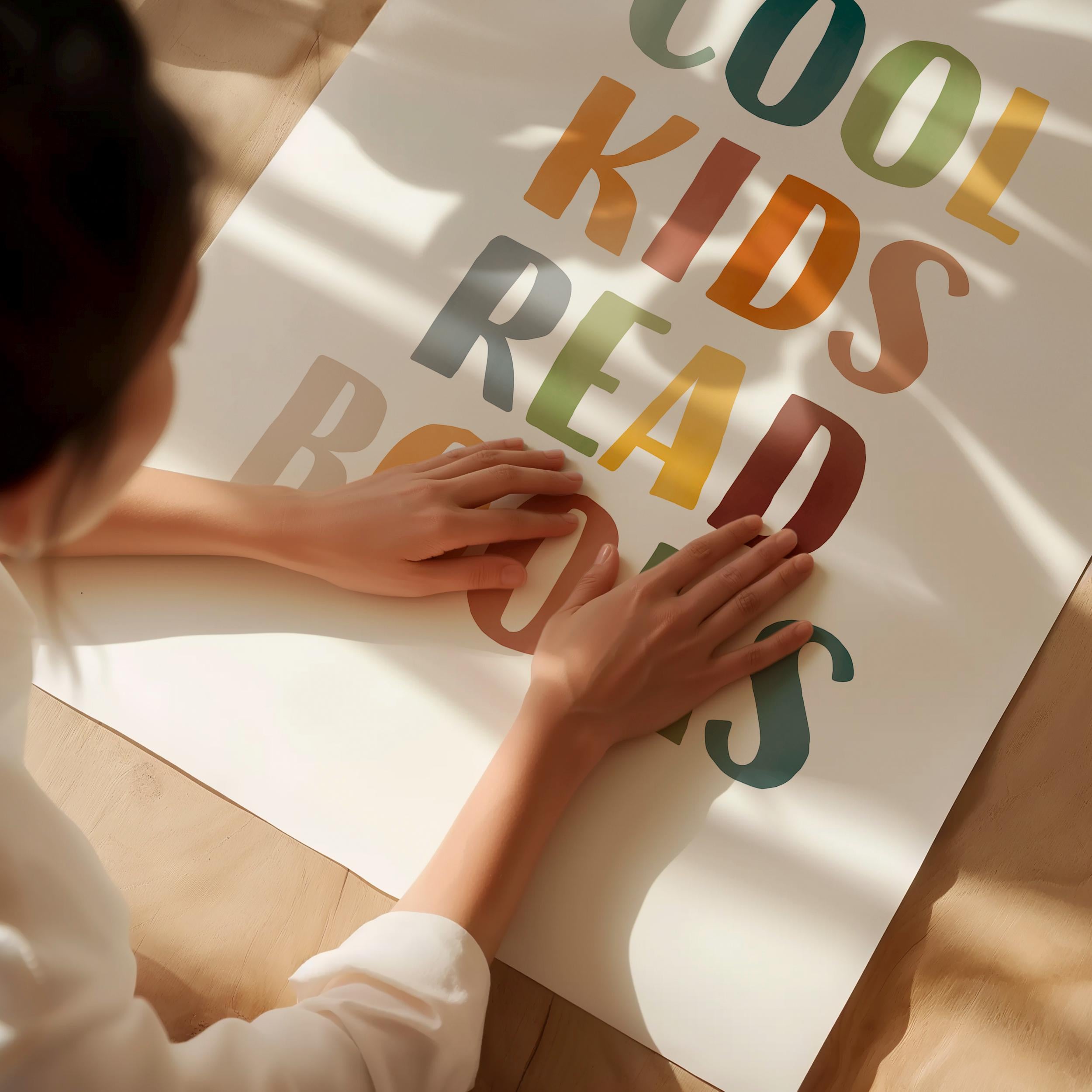 Cool Kids Read Books Poster, Rainbow Playroom Decor, Rainbow Classroom ...