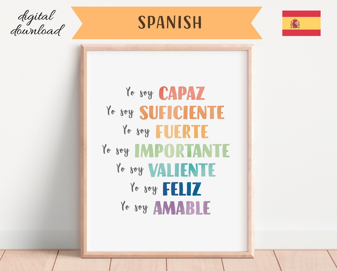 Kids Positive Affirmation Wall Art, Daily Affirmations Poster, Positive ...