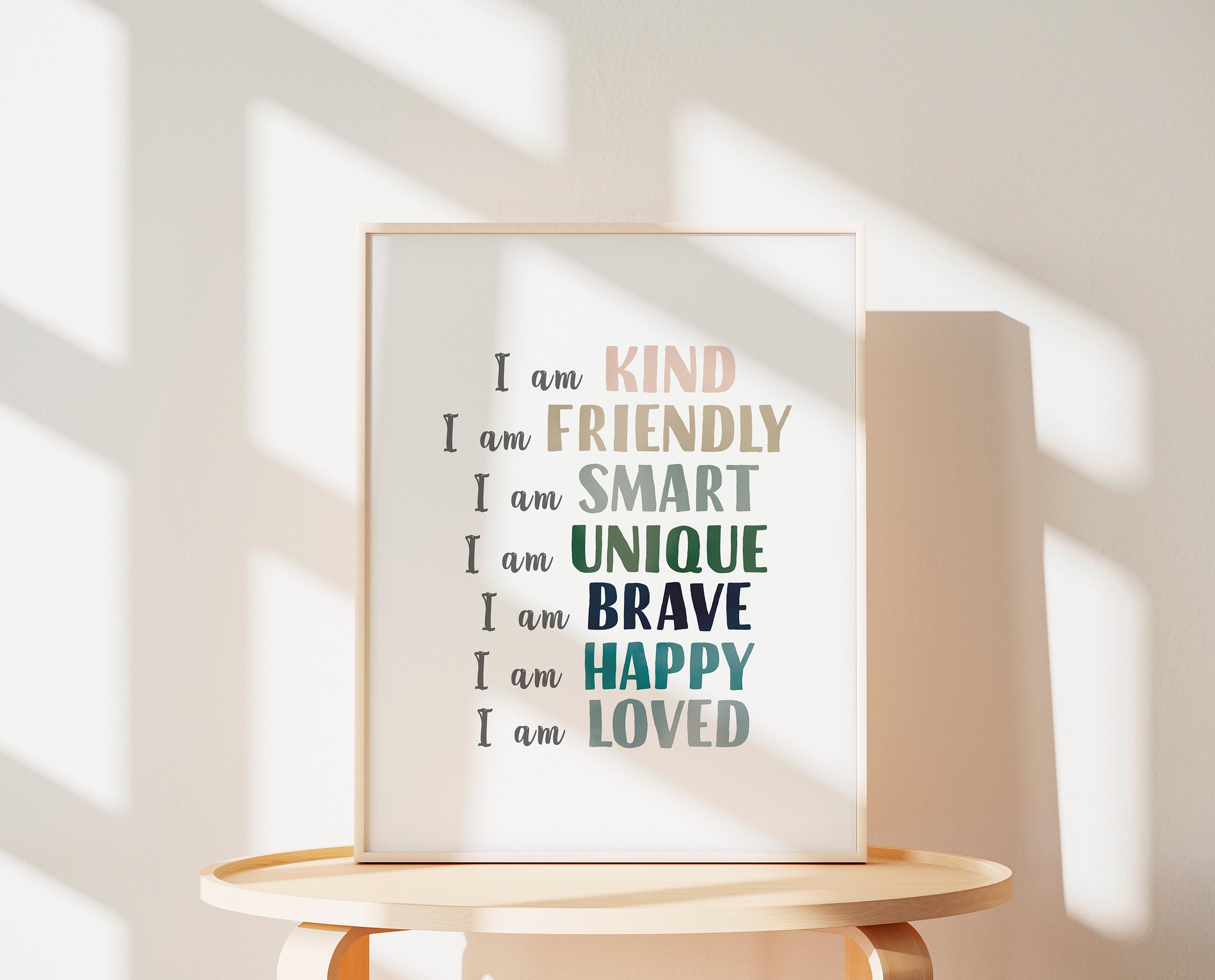 Kids Positive Affirmation Wall Art, Daily Affirmations Poster, Positive ...