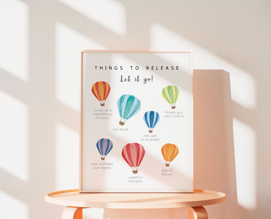 Things to Let Go Of, Coping Skills Poster, Therapist Office Decor ...