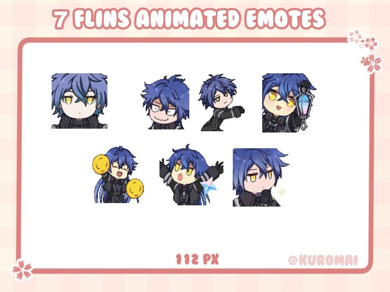 7 Twitch/discord Flins (genshin Impact) Animated Emote Pack - Etsy ...