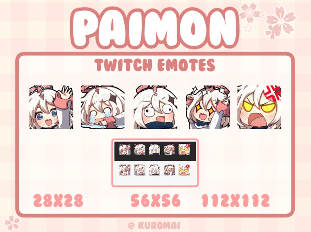 Twitch Emote Pack, Genshin Paimon, 5 Emotes, Streamer, Discord, Etc ...