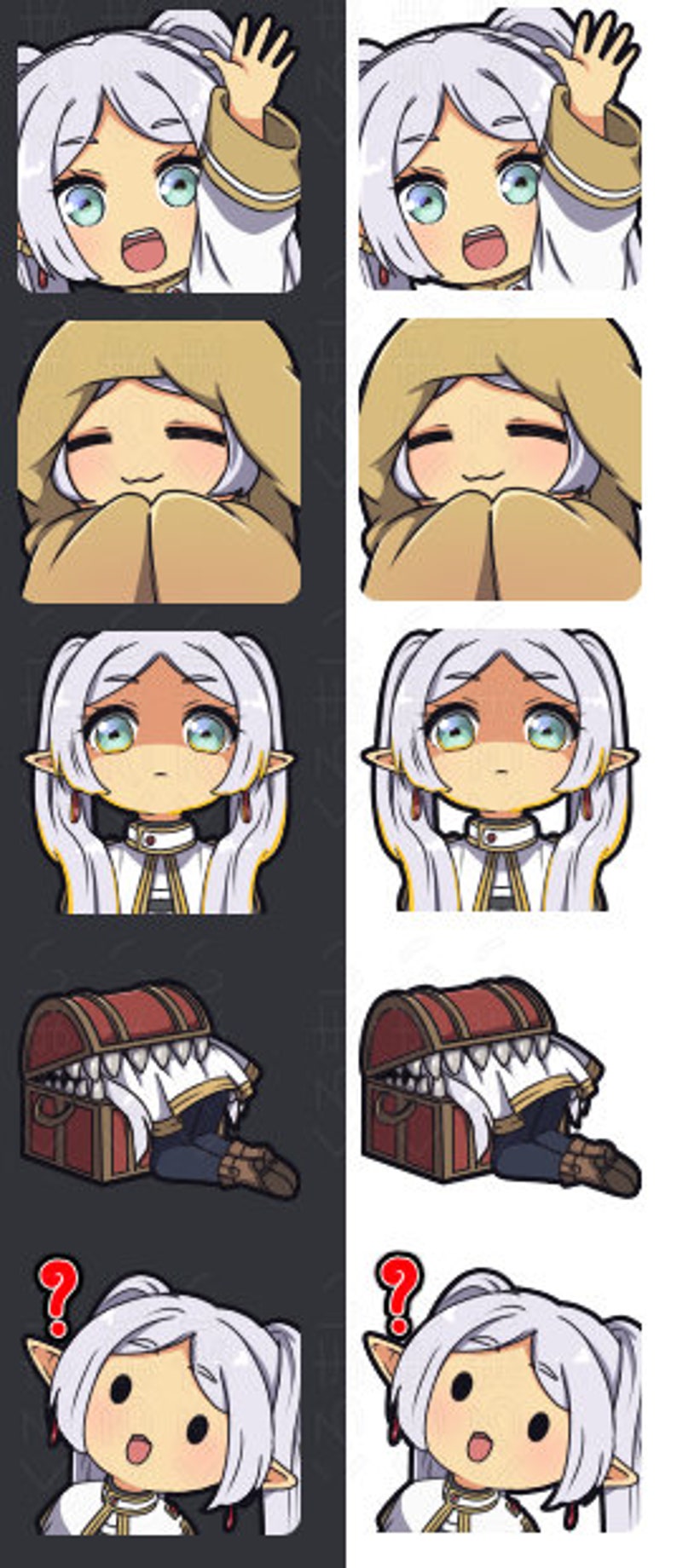 Twitch, Emote, Pack, FRIEREN 5 Emotes, Streamer, Discord, (hello, Chill ...