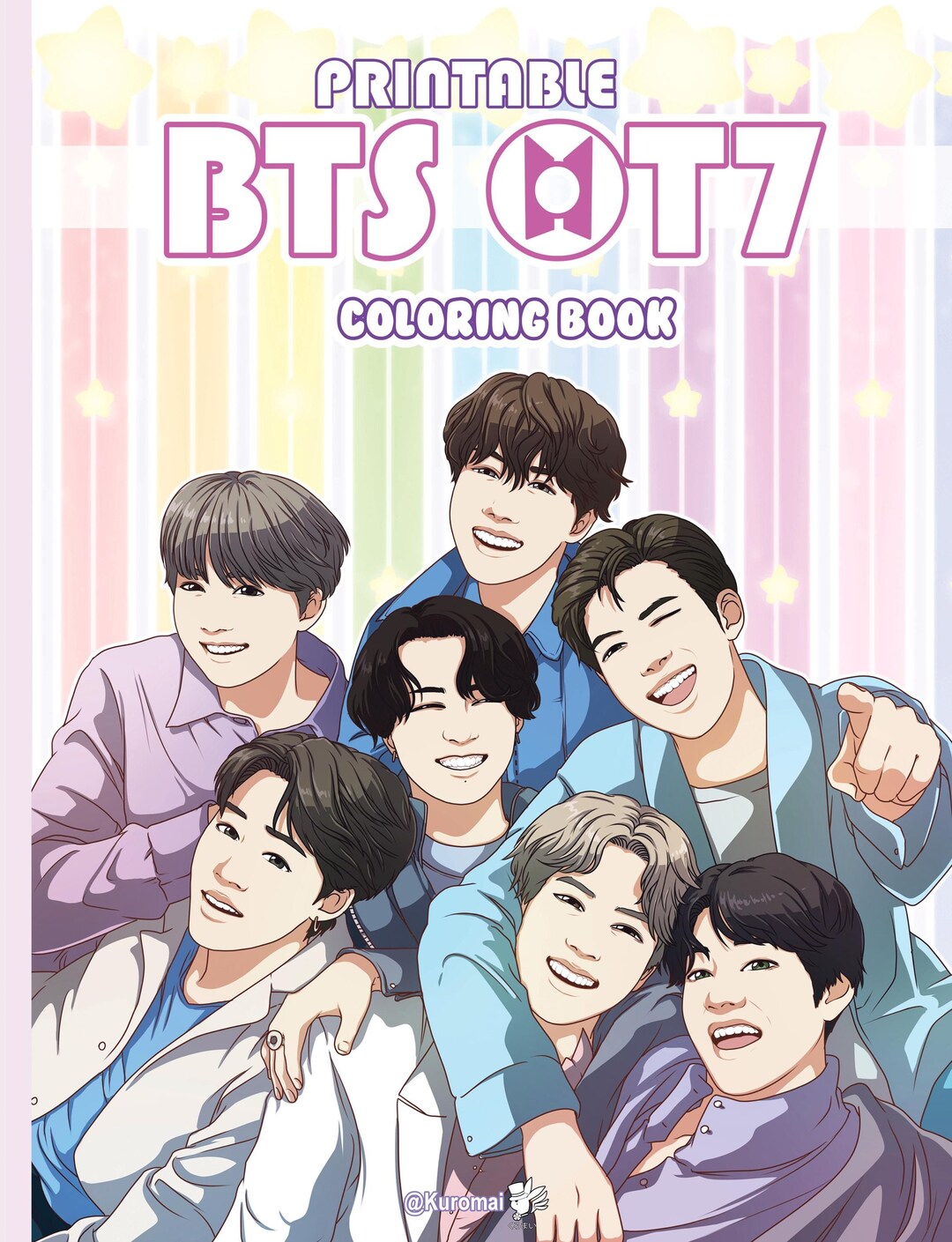 BTS Printable Coloring Book - Etsy