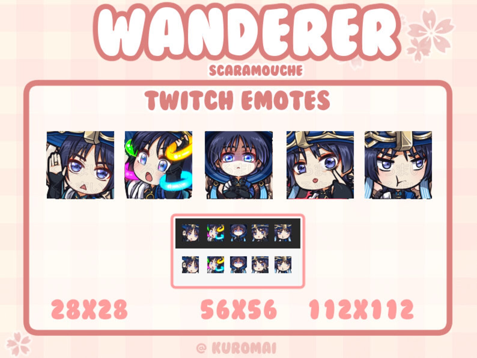 Twitch Emote Pack, Genshin Wanderer [scaramouche] 5 Emotes, Streamer ...